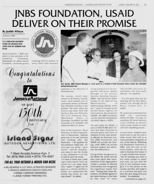 JNBS Foundation, USAID deliver on their promise - JN Foundation