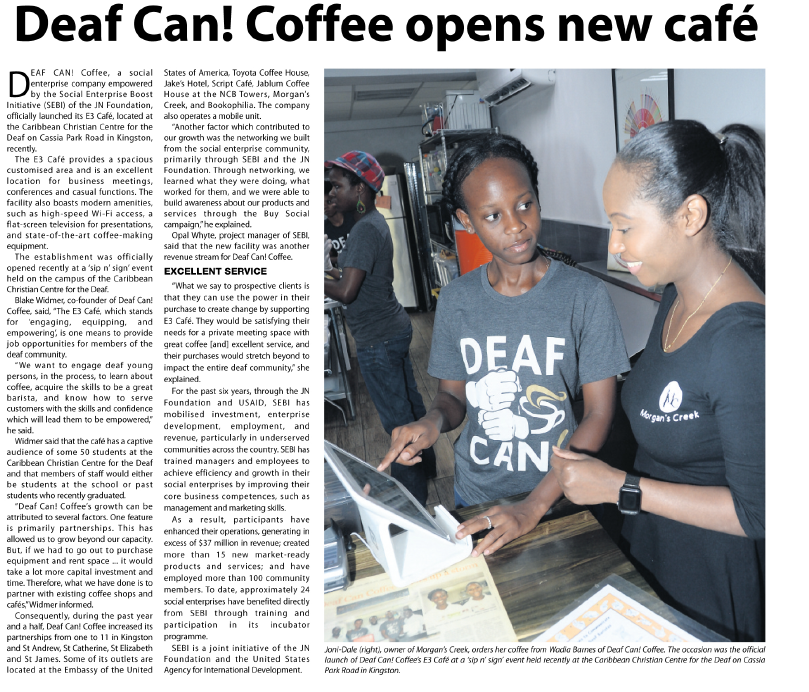 Deaf Can! Coffee opens new café - JN Foundation
